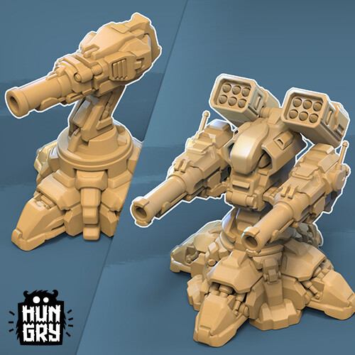 ArtStation - Tower Defense Project - Turrets set 1