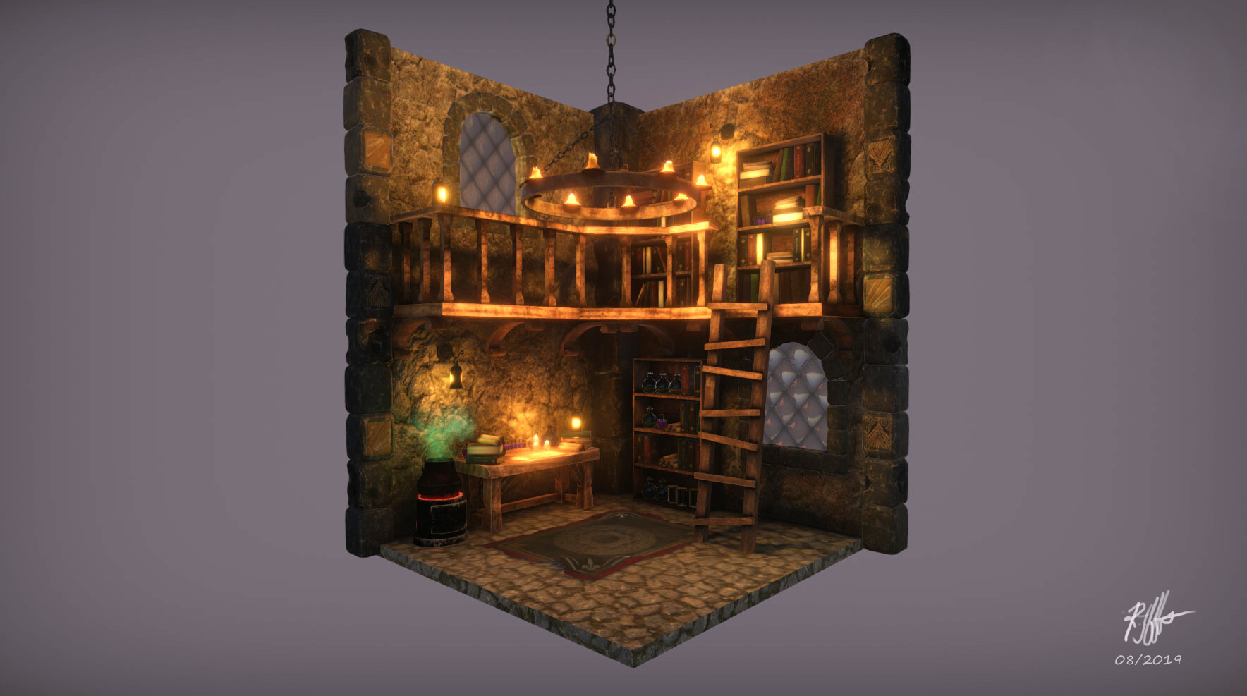 ArtStation - Alchemy Lab - 3D Diorama