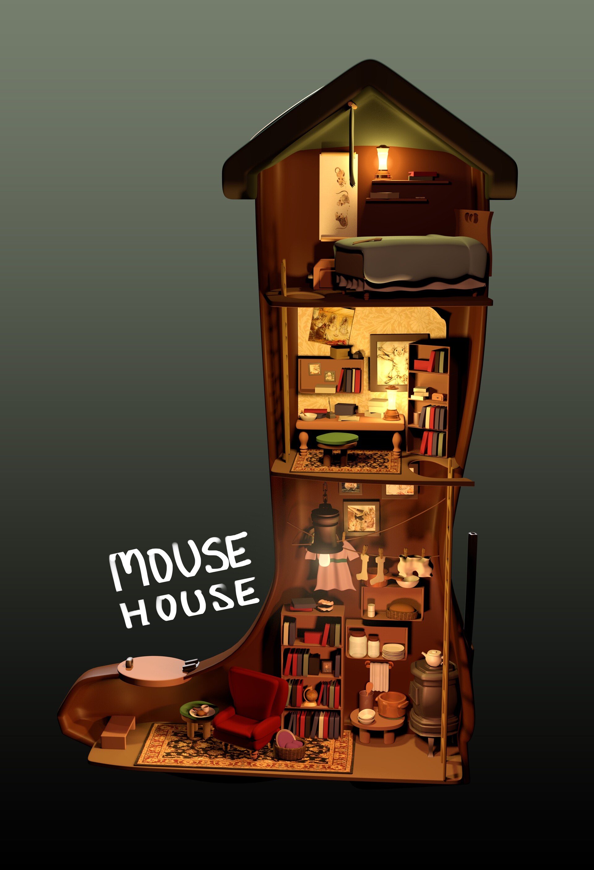 ArtStation - Mouse Boot-House