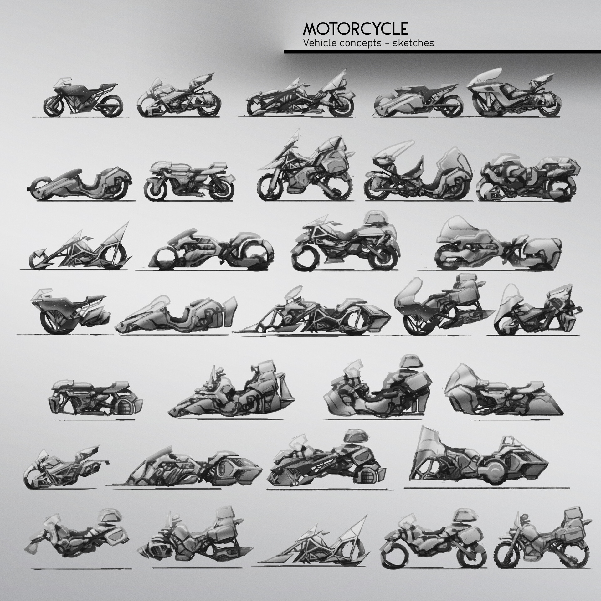 ArtStation - Motorcycle Sketches