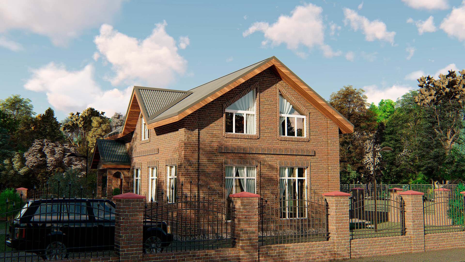 ArtStation - Two-storey brick house project