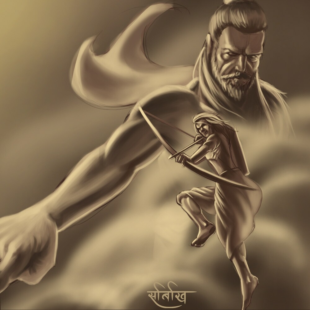 ArtStation - Eklavya and dronachrya