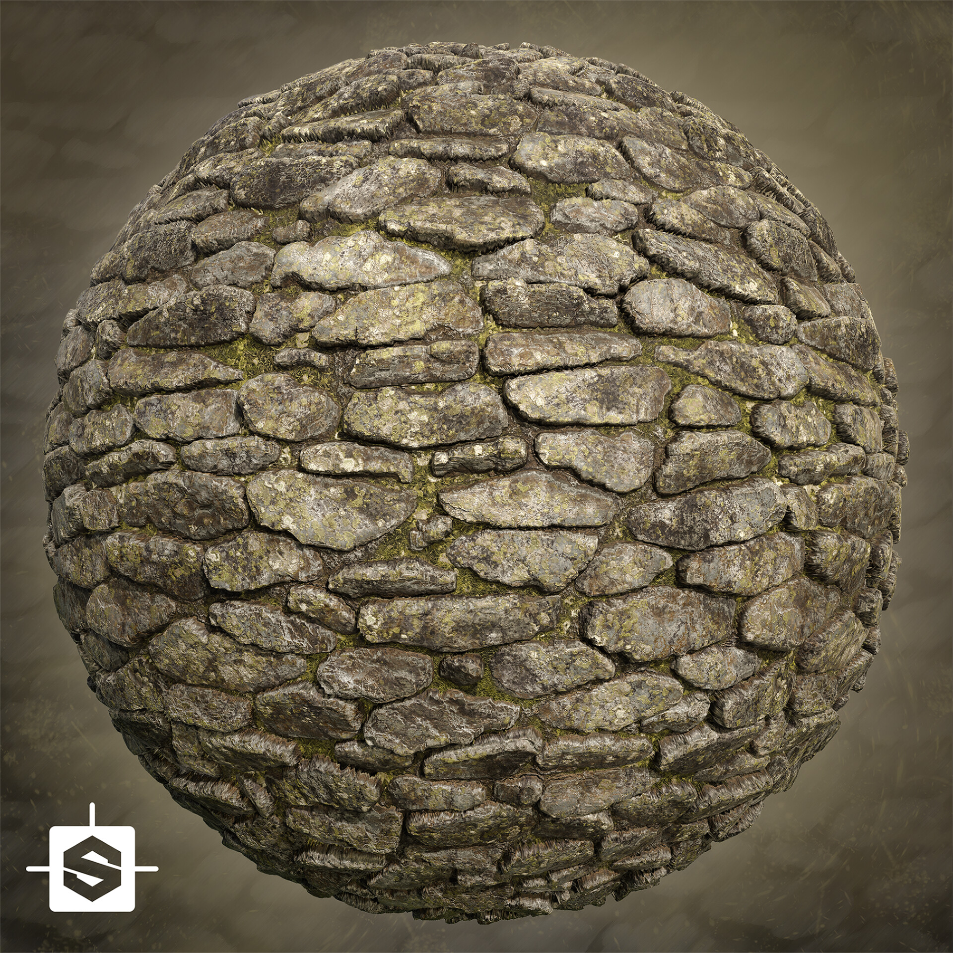 ArtStation - Mossy Stone Wall study