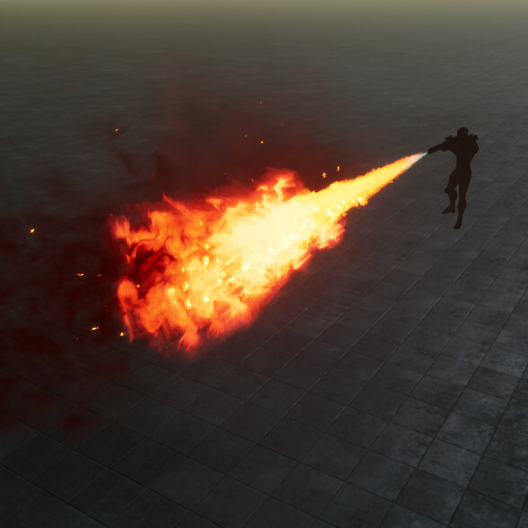 ArtStation - Flame Thrower practice (UE4, FumeFX)