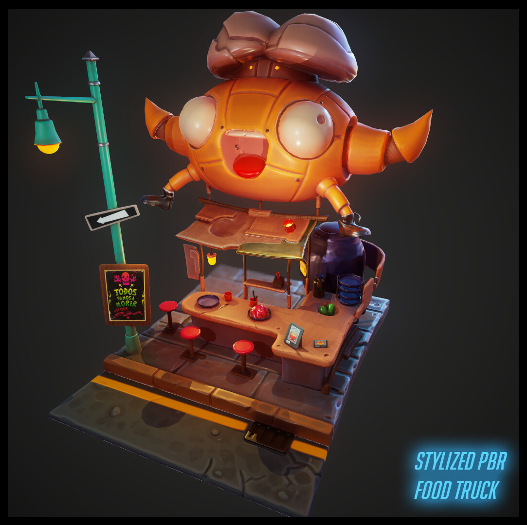 ArtStation - Stylized PBR Food Truck