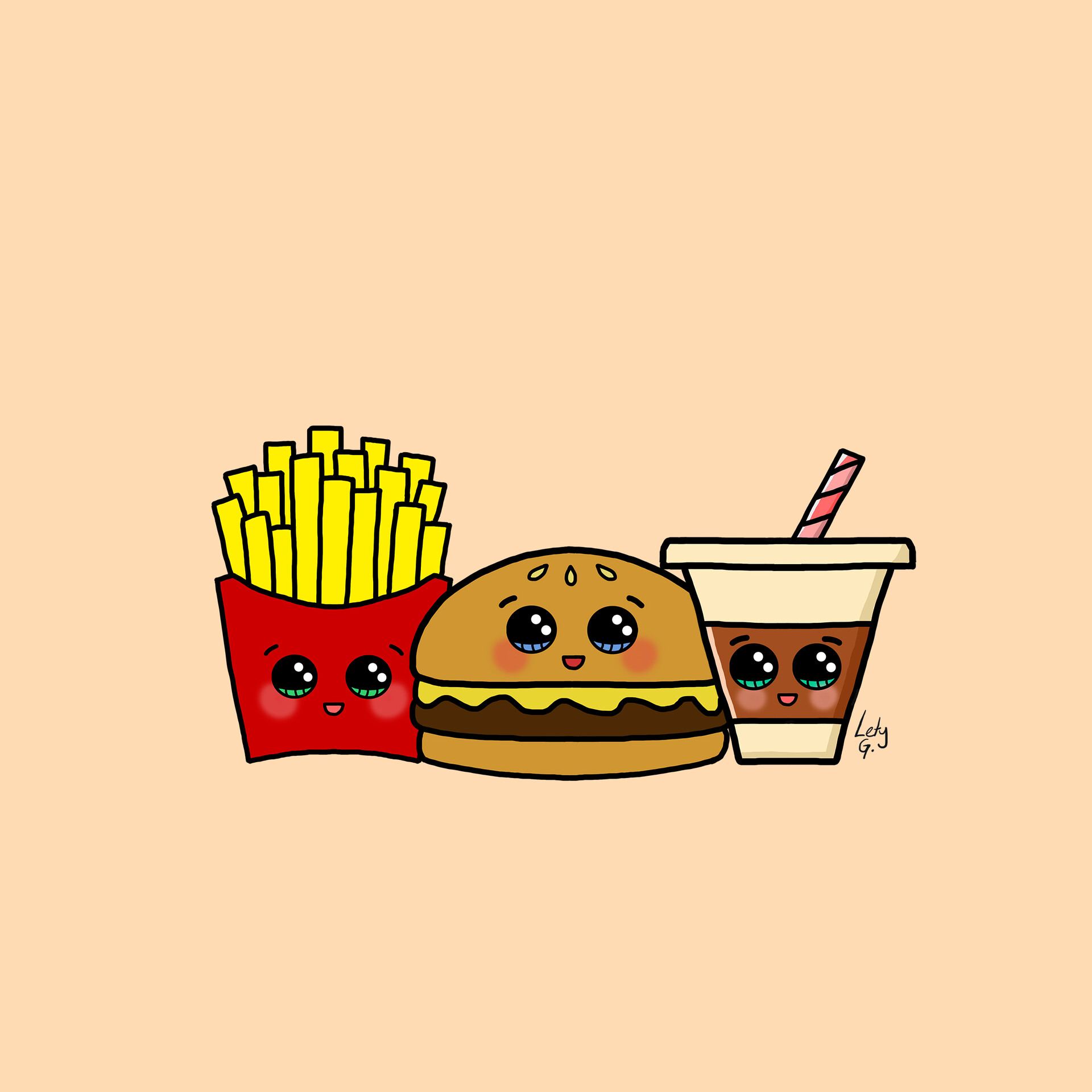 ArtStation - Cute fast food