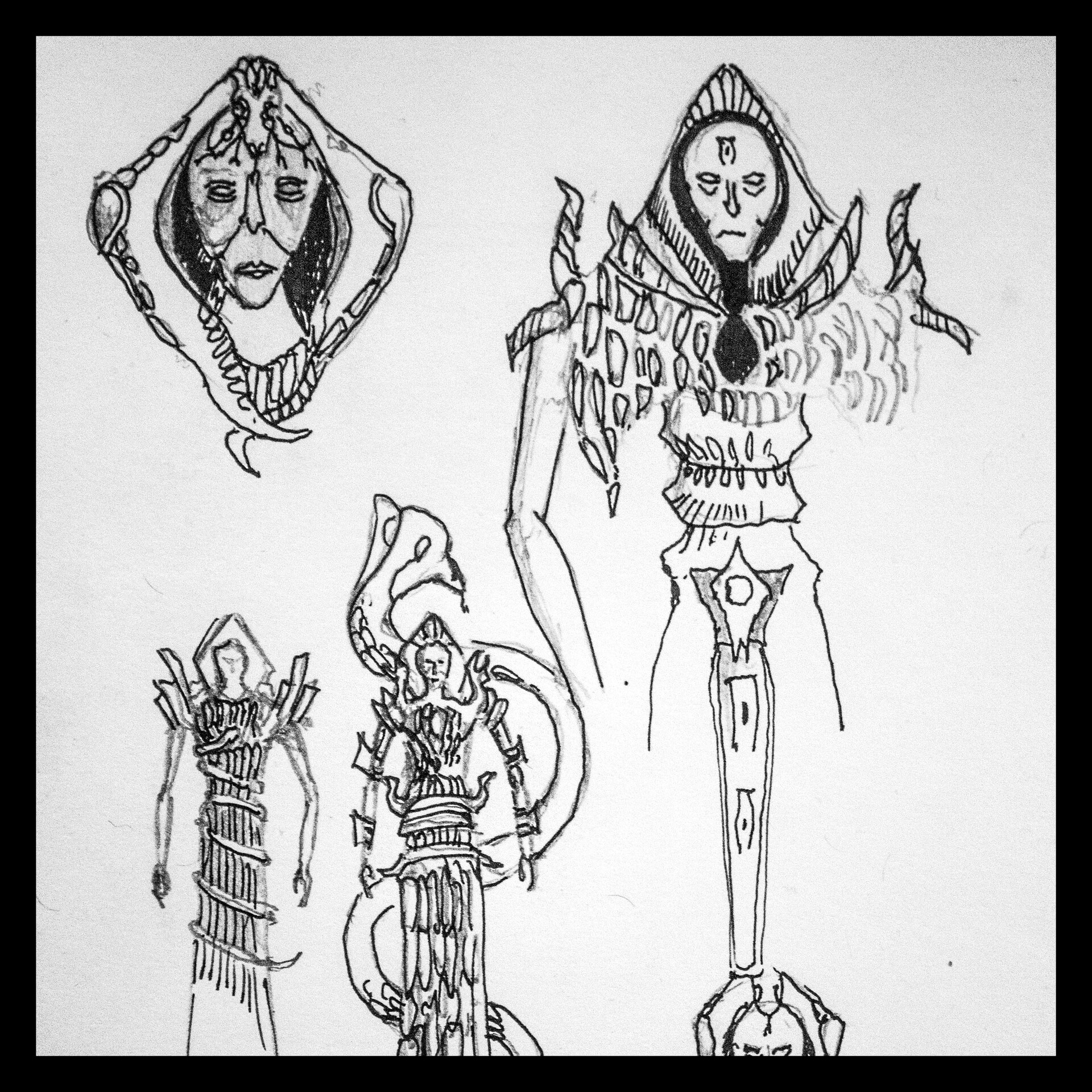 ArtStation - Sketches for "Boethiah - Lady of Betrayal"."