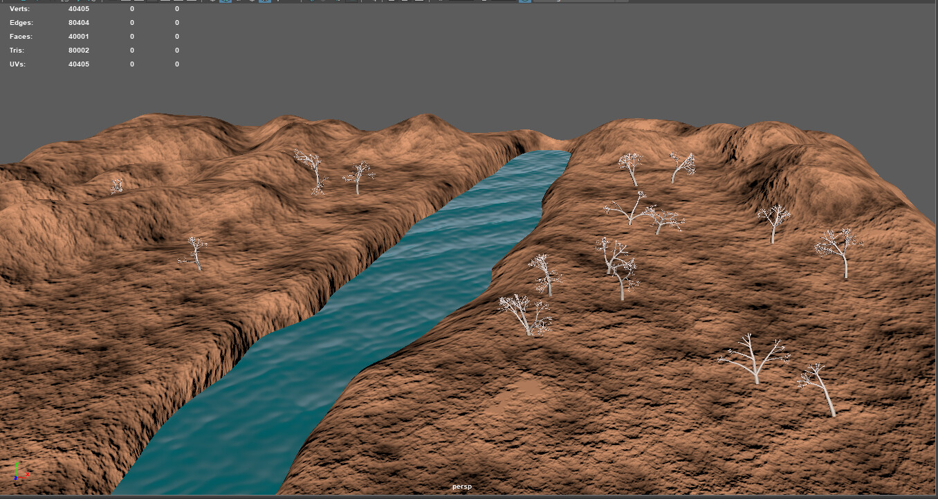 ArtStation - Basic Landscape modeled and sculpted in Maya