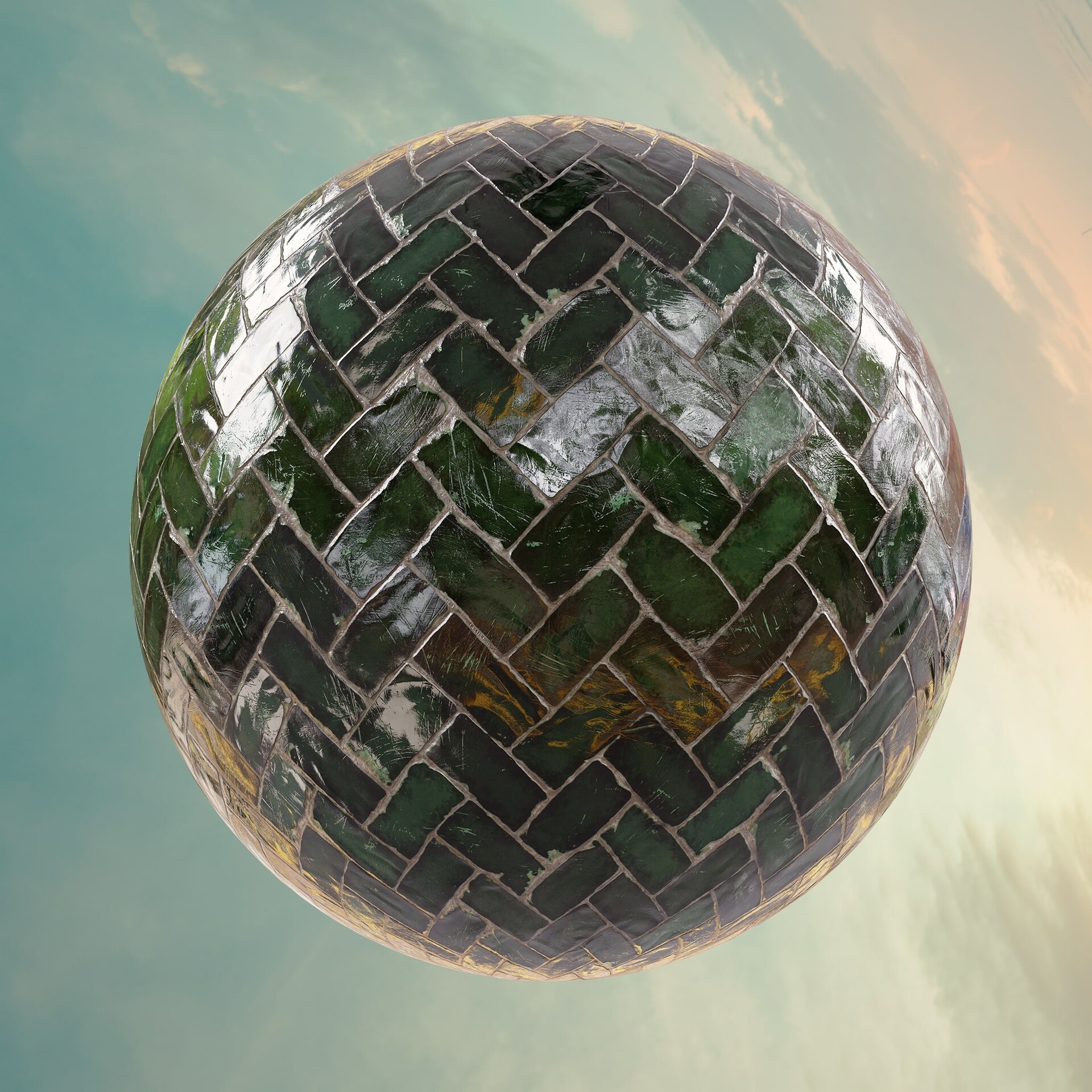 ArtStation - Ceramic green tiles