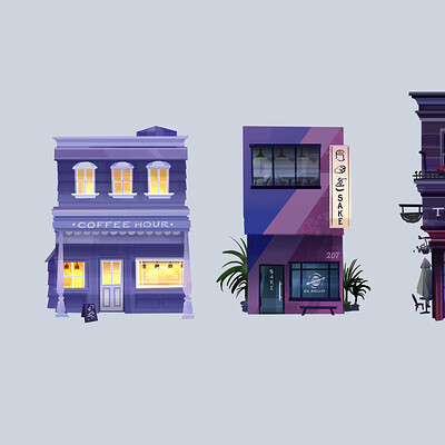 ArtStation - Purple Storefronts