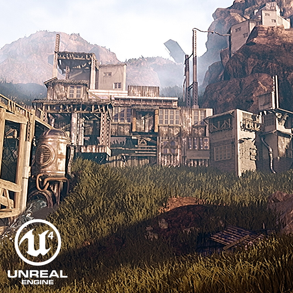 ArtStation - Old West Mining Factory - Set Dressing