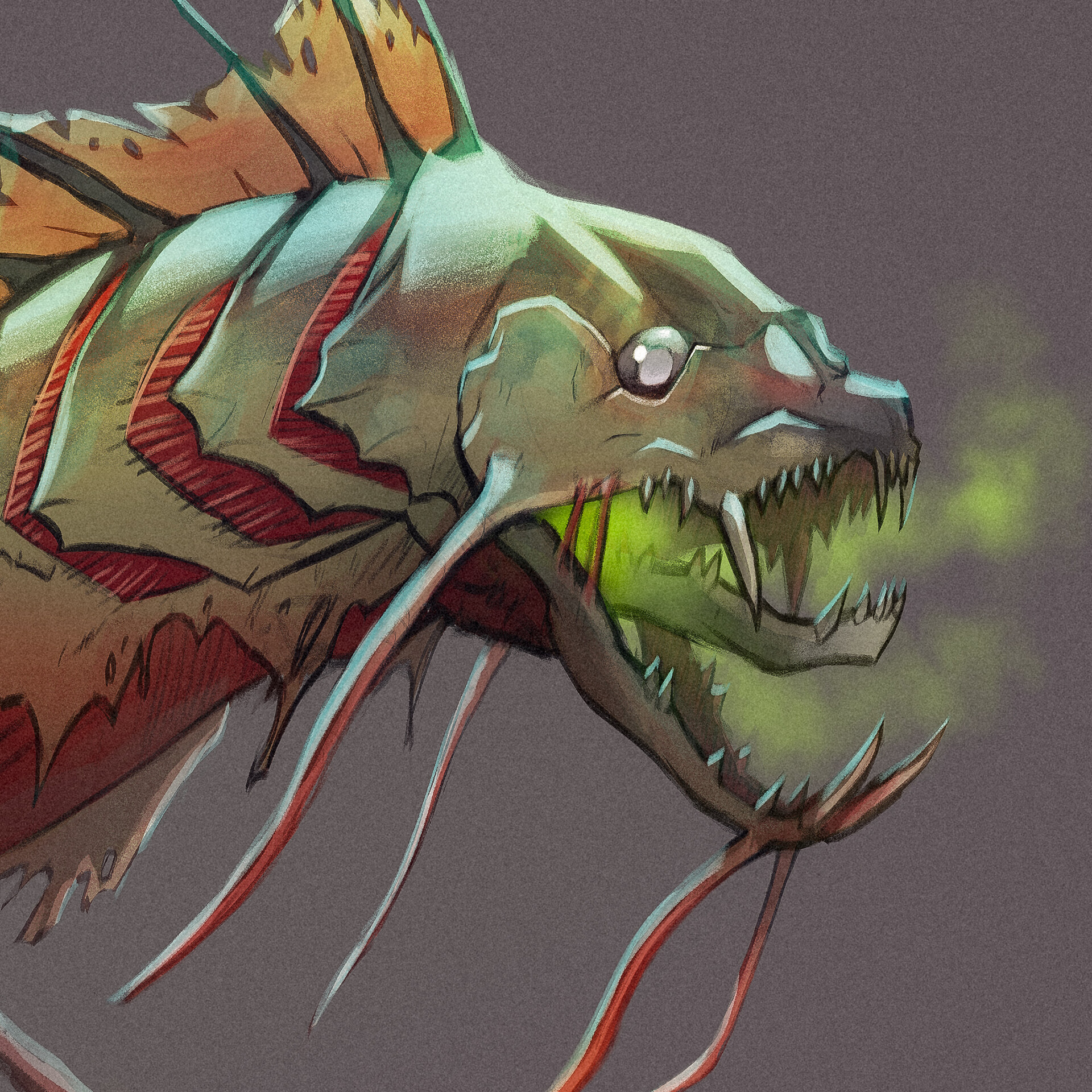 ArtStation - SpeedPaint - Cave Rotten Fish Creature Design