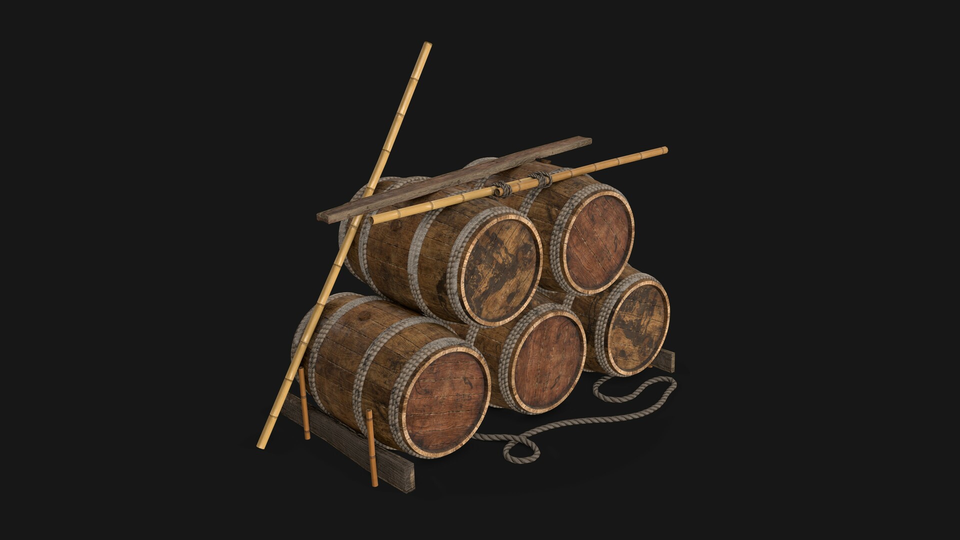 ArtStation - Game Wooden Barrel Assets