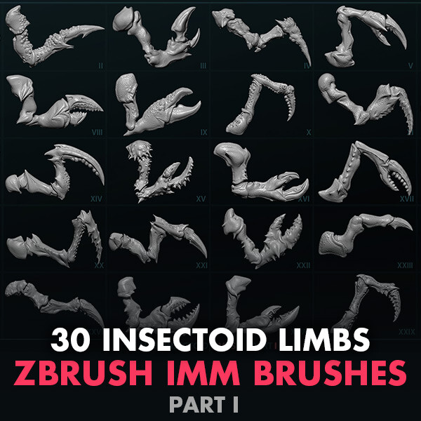 ArtStation - Alien Insectoid Limbs – 30 IMM Brushes Part I