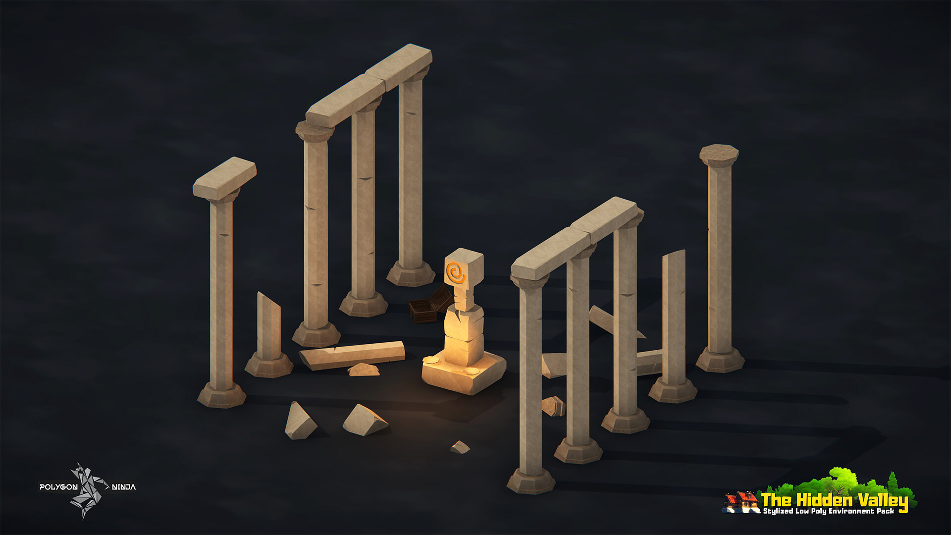 ArtStation - The Hidden Valley - Stylized Low Poly Environment Pack - PROPS