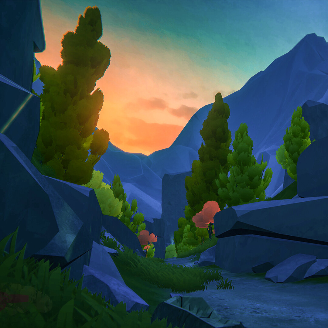 ArtStation - The Hidden Valley - Stylized Low Poly Environment Pack ...