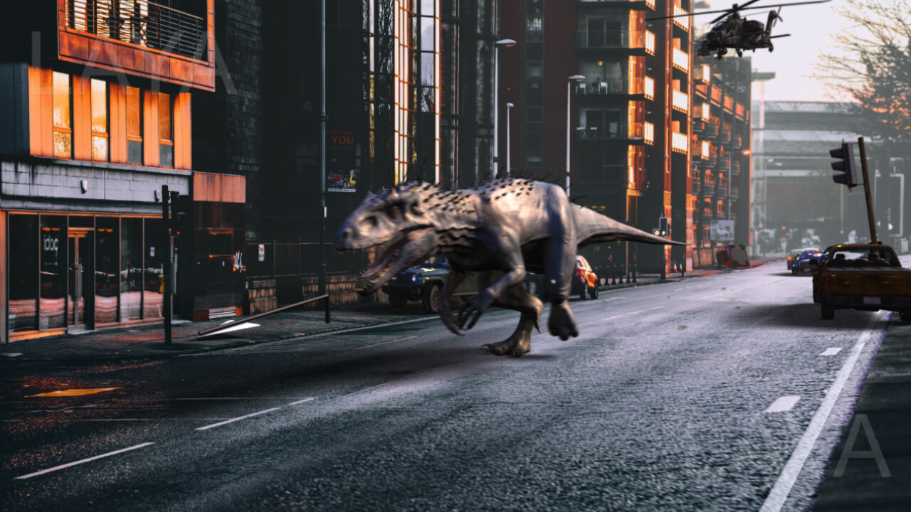 ArtStation - 3D Animated Dinosaur chasing scene