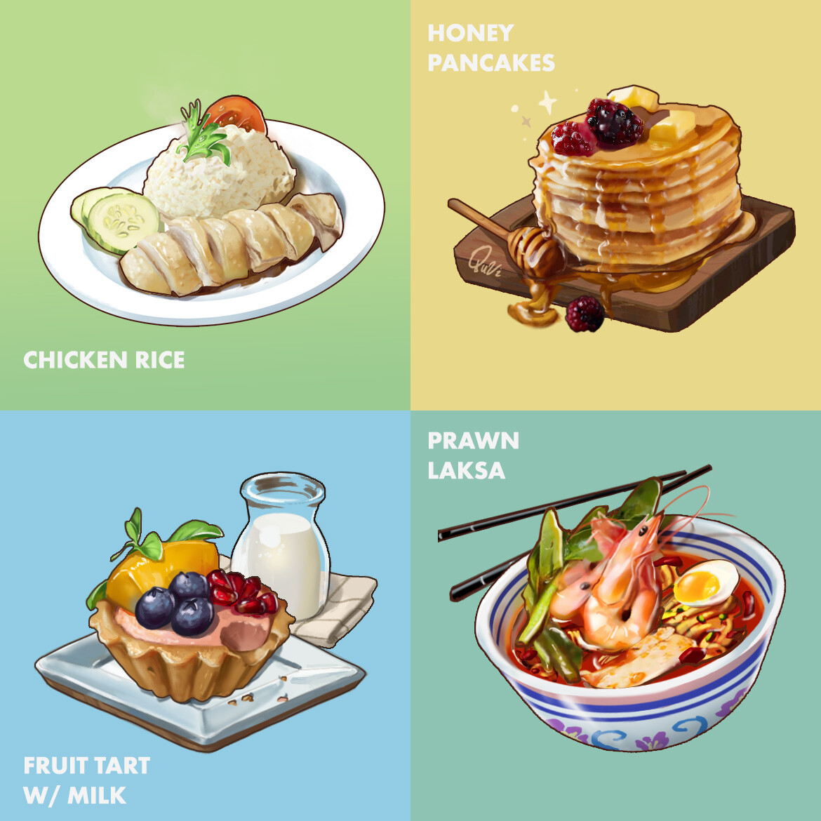 ArtStation - Tasty food Icons YUM YUM - 256px