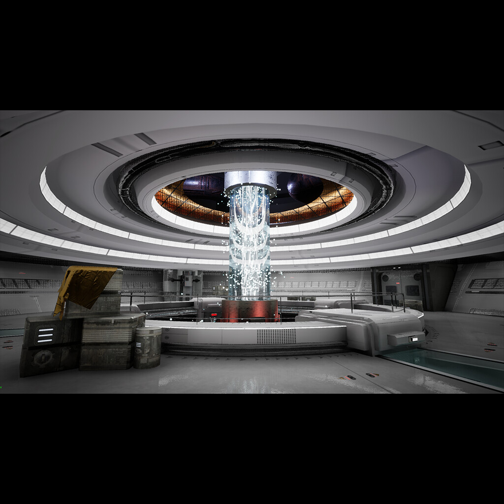 ArtStation - Sci-fi engine room environment with UI menus