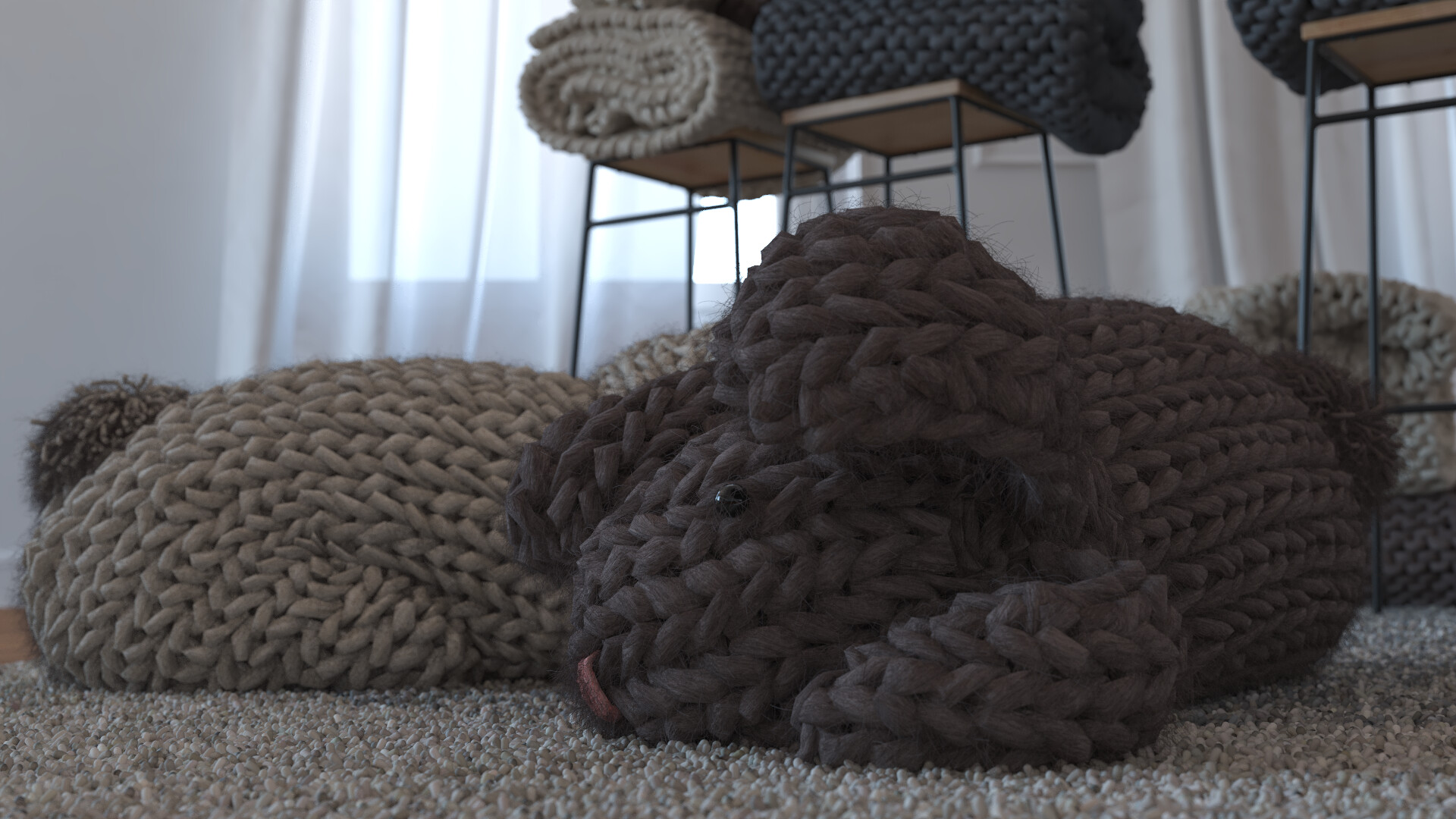 ArtStation - Knitted Bunny - Houdini FEM Solver