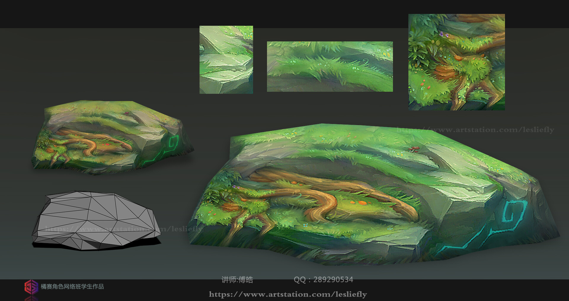 ArtStation - Hand_painted Stone&Bone