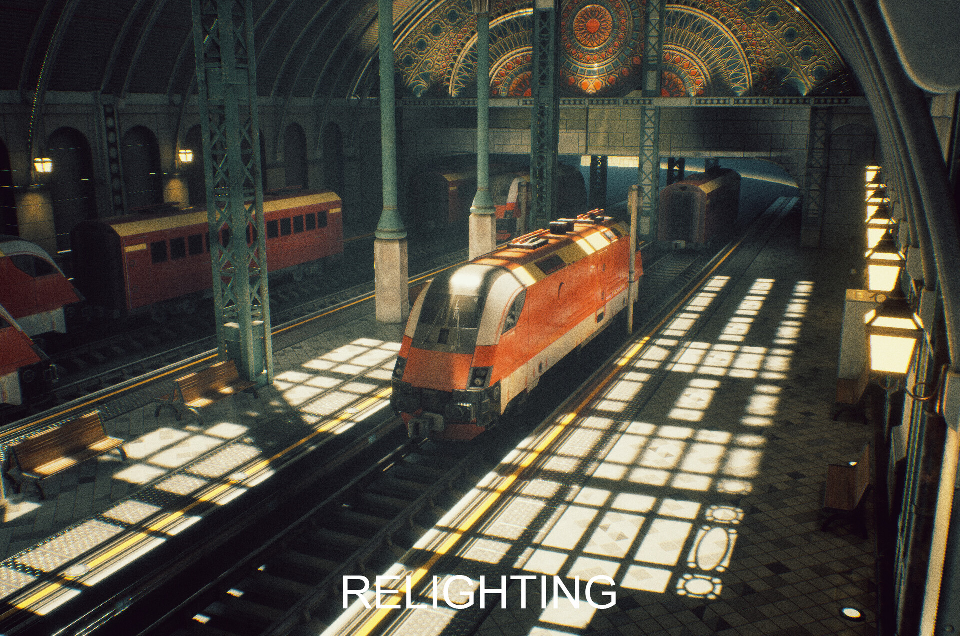 ArtStation - Victorian train station - Relighting