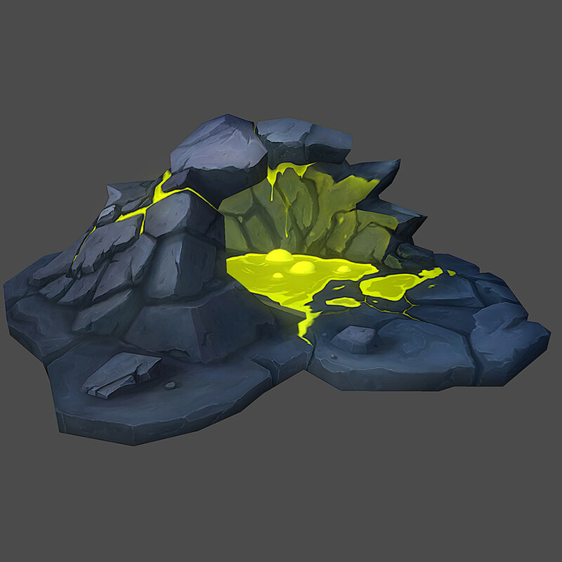 ArtStation - handpainted 3d dark stone