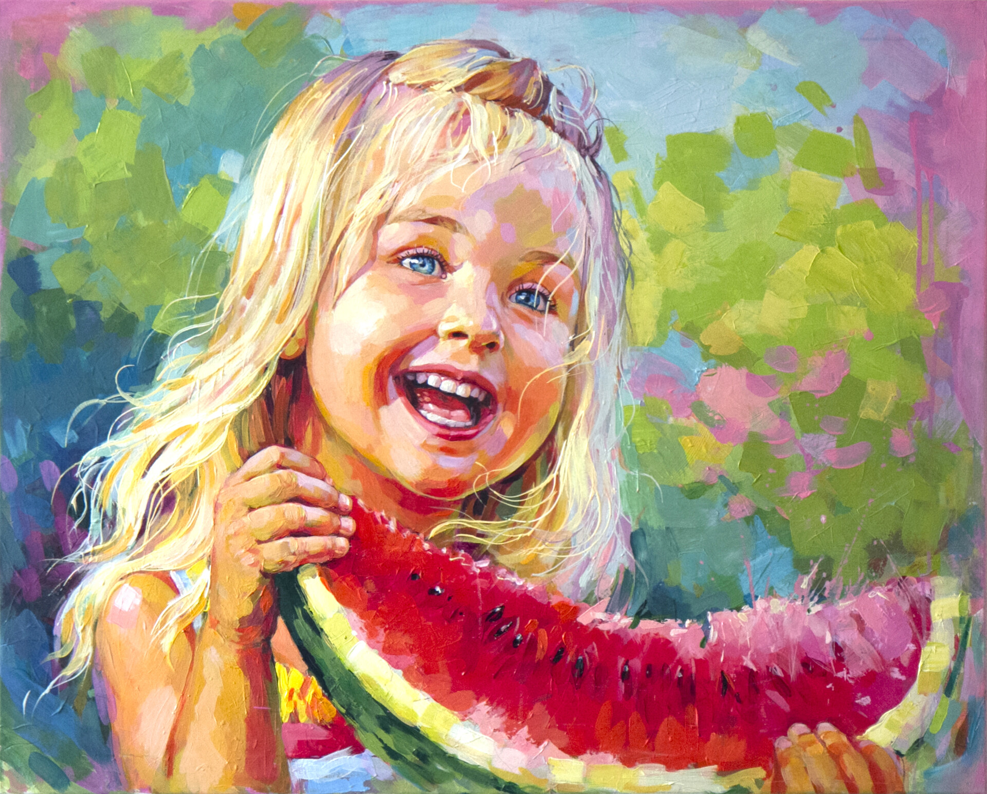 ArtStation - Art portrait / Girl with a watermelon