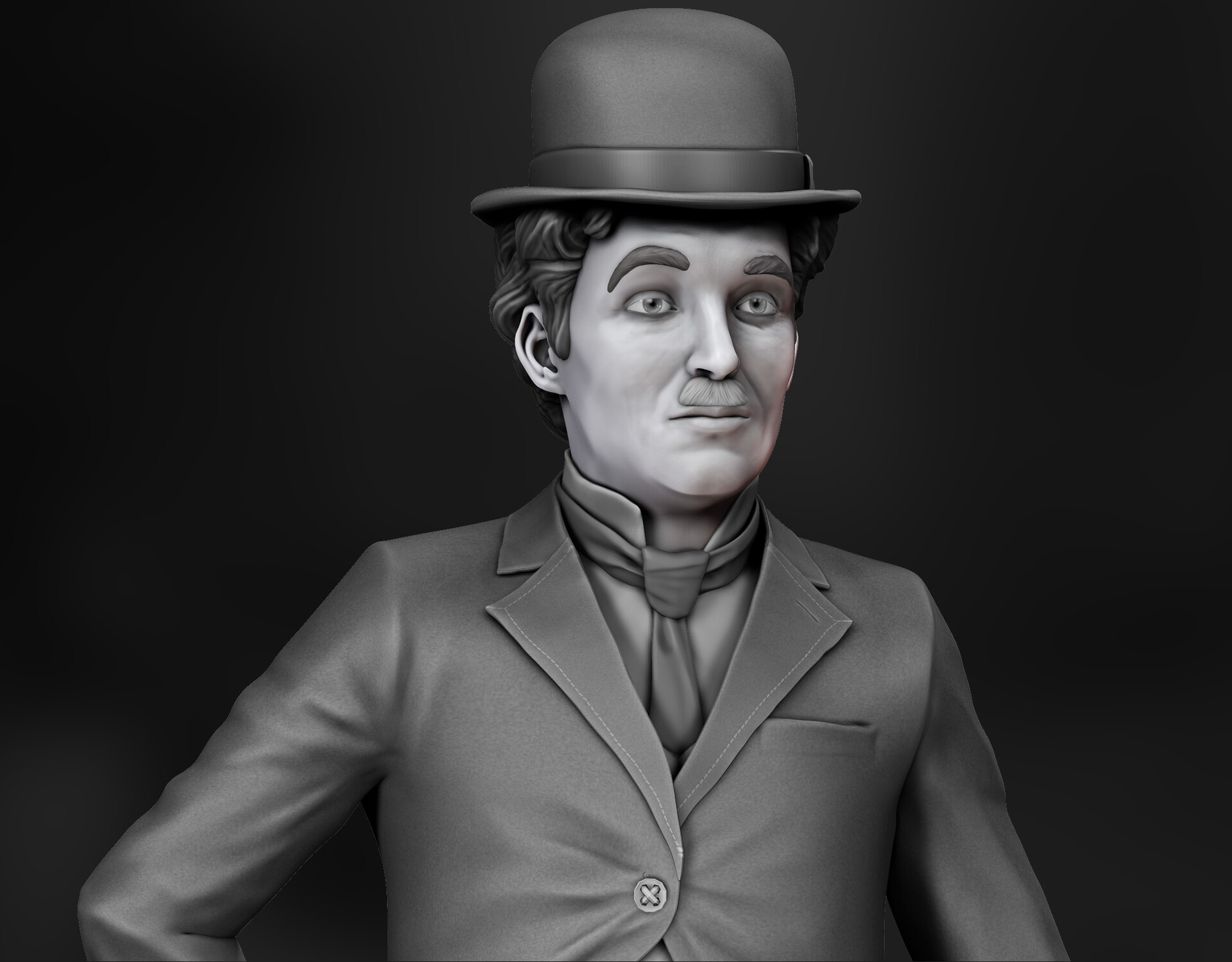 ArtStation - Charlie Chaplin for 3d print