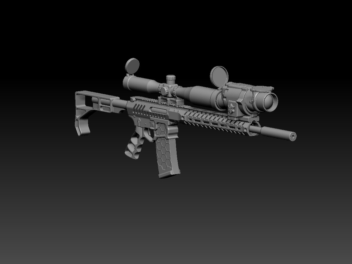 ArtStation - F-1 Skeleton AR 15 High Poly Model