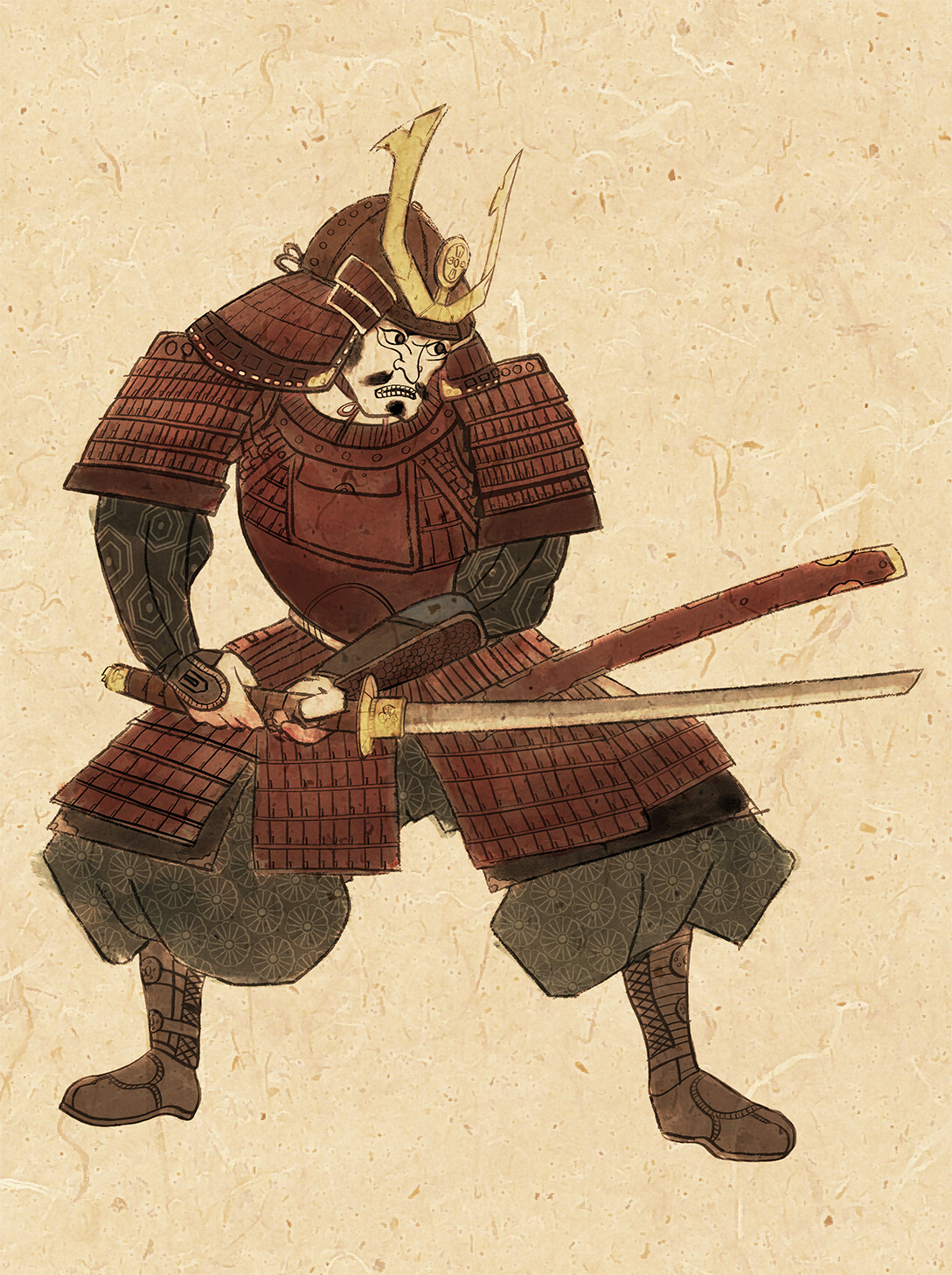 ArtStation - Samurai Illustration, Rhys Yorke