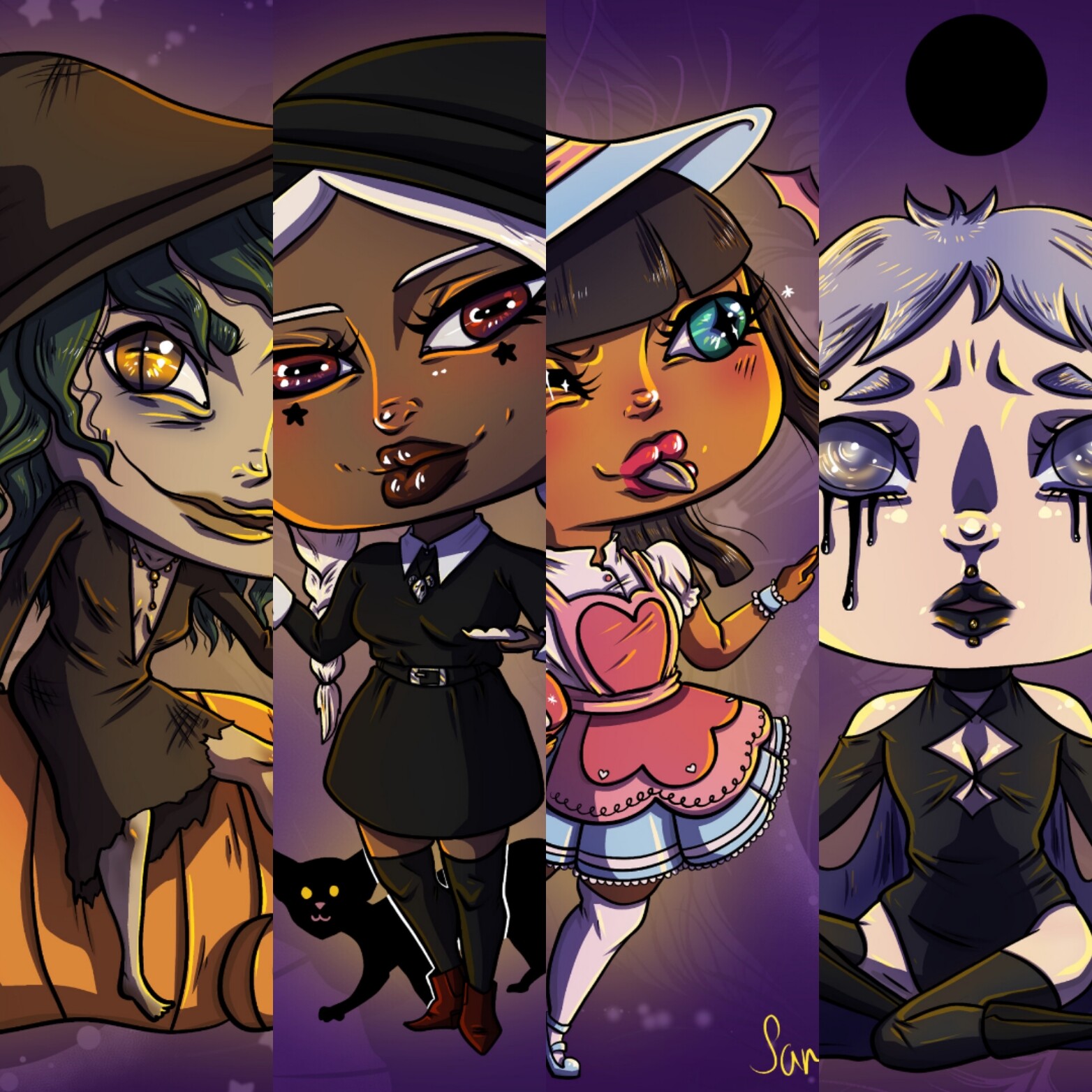 ArtStation - Happy Halloween! Spooky Witch Chibis