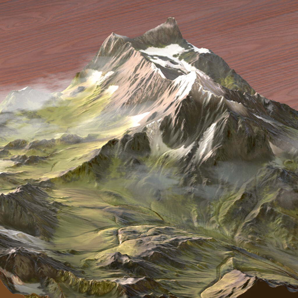 ArtStation - Gaea Terrain - Summer Alps Mountains