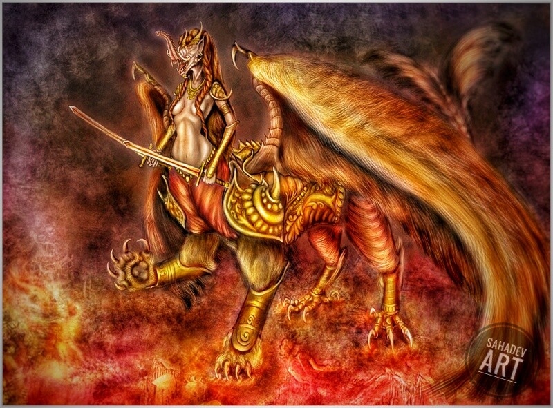 ArtStation - Yali (mythology) fantasy woman