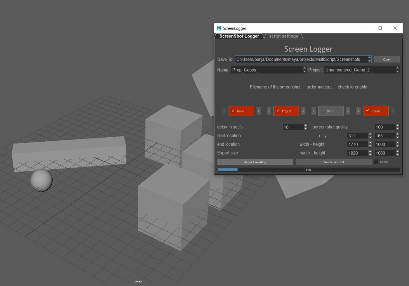 ArtStation - Screenrecorder (maya script)