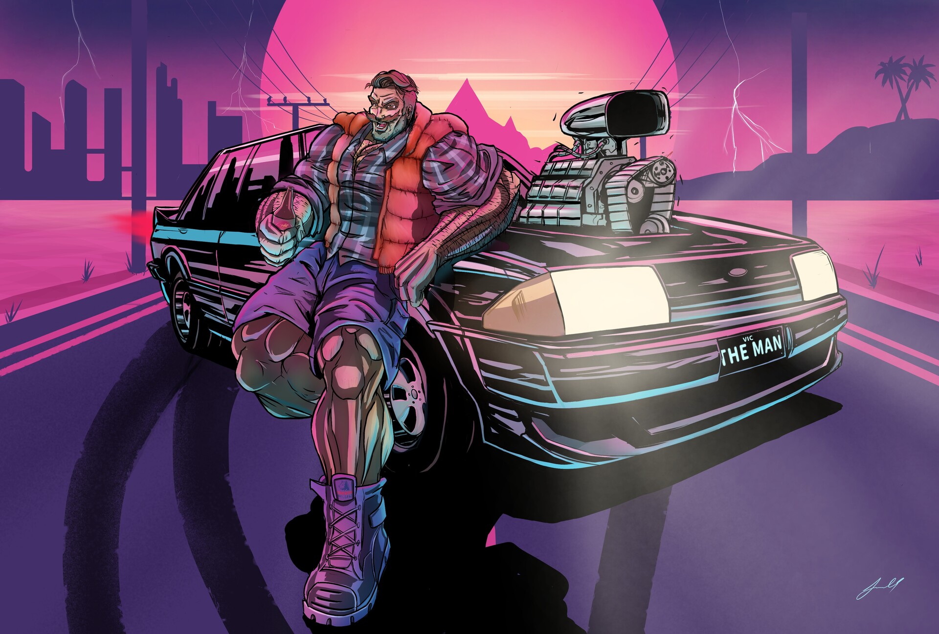 ArtStation - MANLY MAN with MANLY CAR