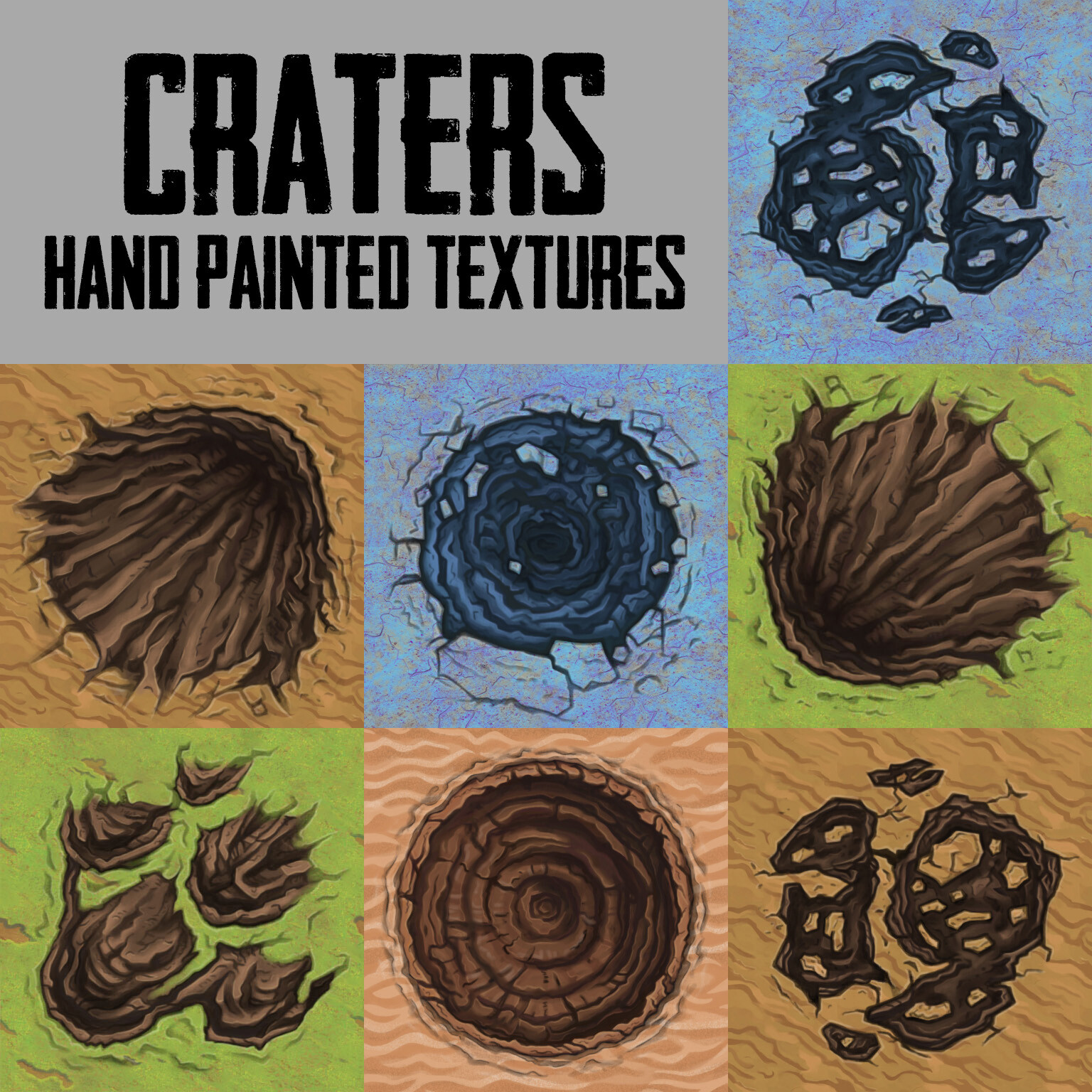 ArtStation - Сraters, hand painted textures