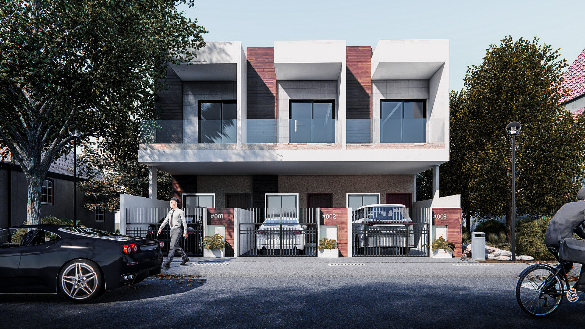 ArtStation - Architectural Visualization 3 Unit Town House