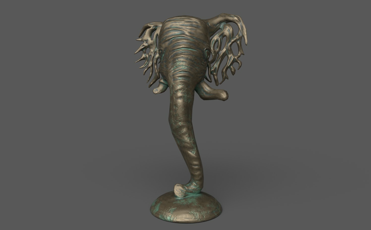 ArtStation - Antique Brass Elephant Head statue