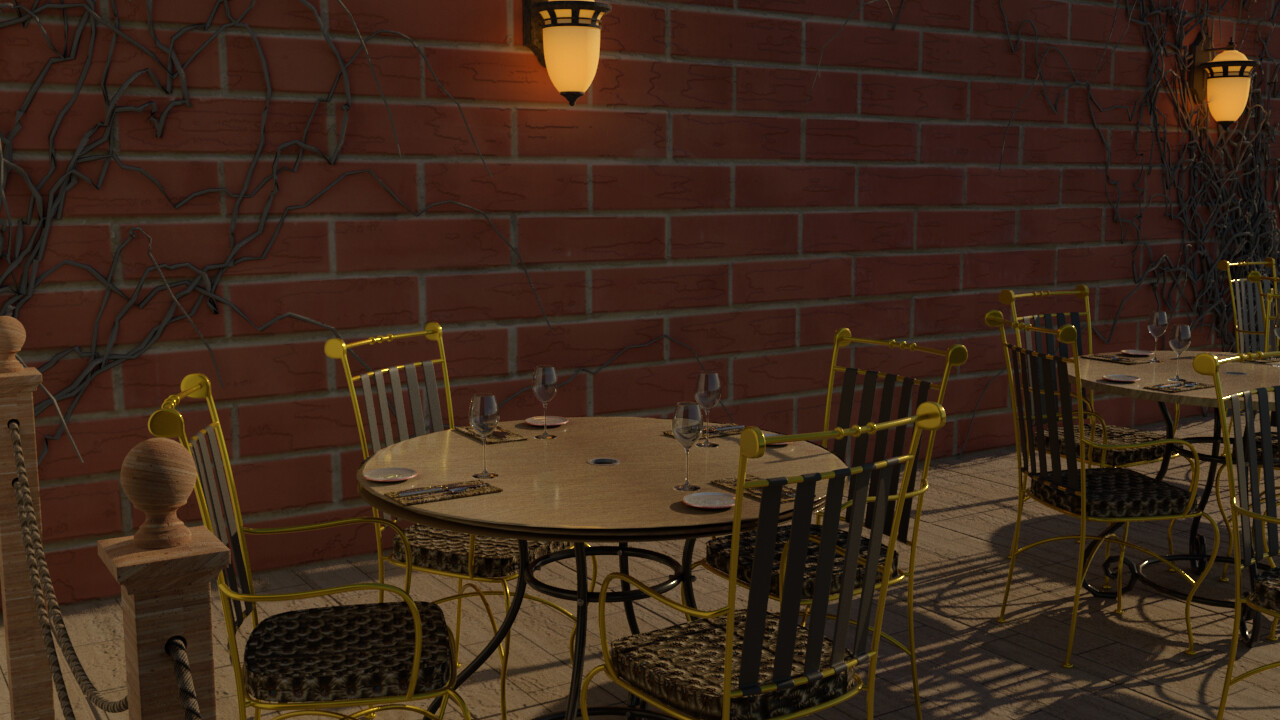 ArtStation - Outdoor restaurant scene