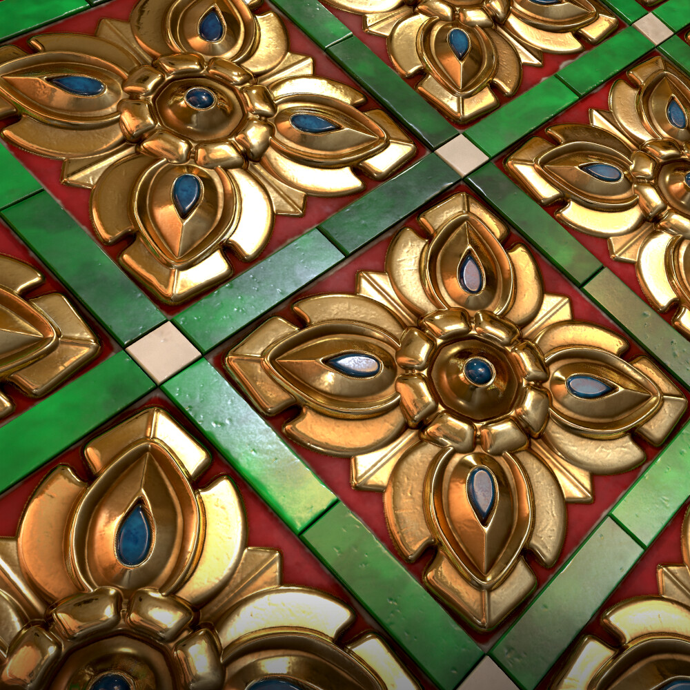 ArtStation - Thai Temple Wall Pattern