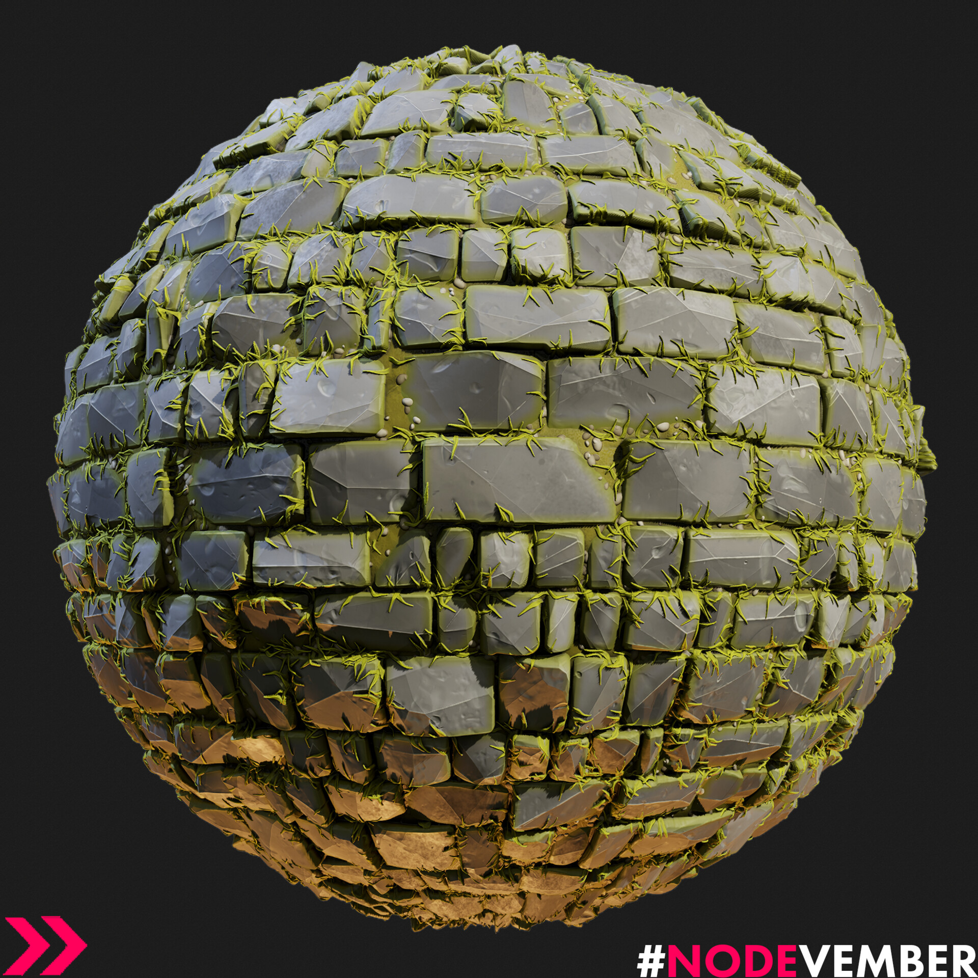 ArtStation - Stylized Cobblestone - #Nodevember