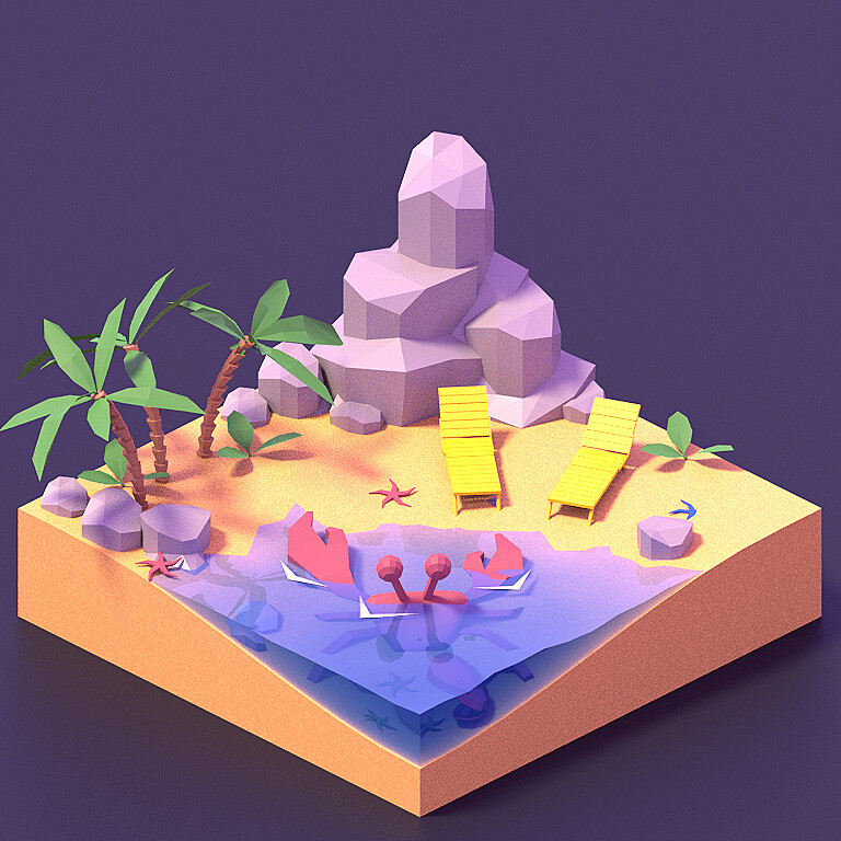ArtStation - Isometric Beach