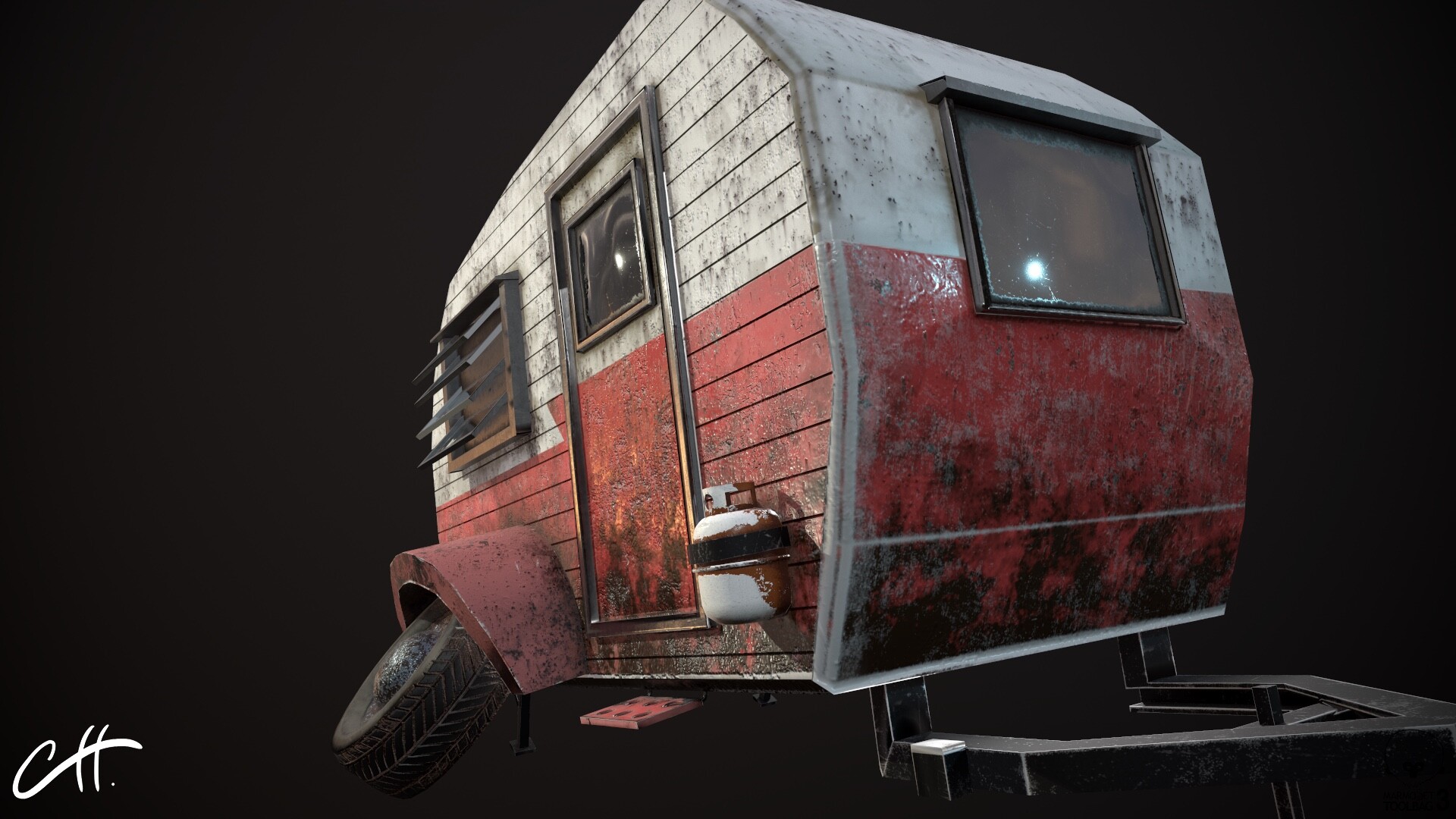 ArtStation - Broken Down Rusted Camper