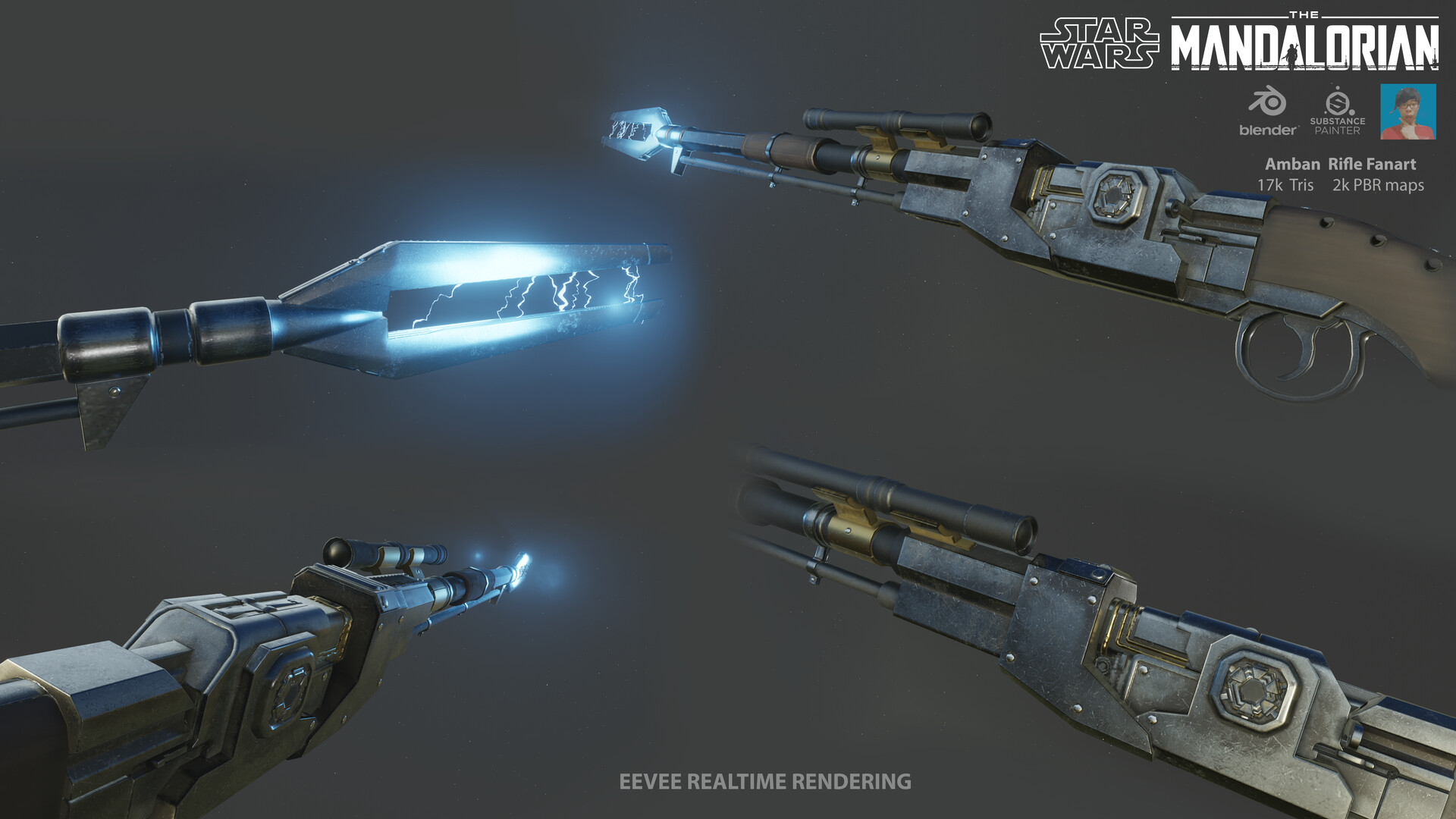 ArtStation - PBR Amban Rifle Mandalorian