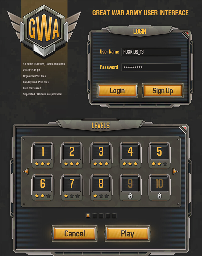 ArtStation - War Game Army Mobile UI
