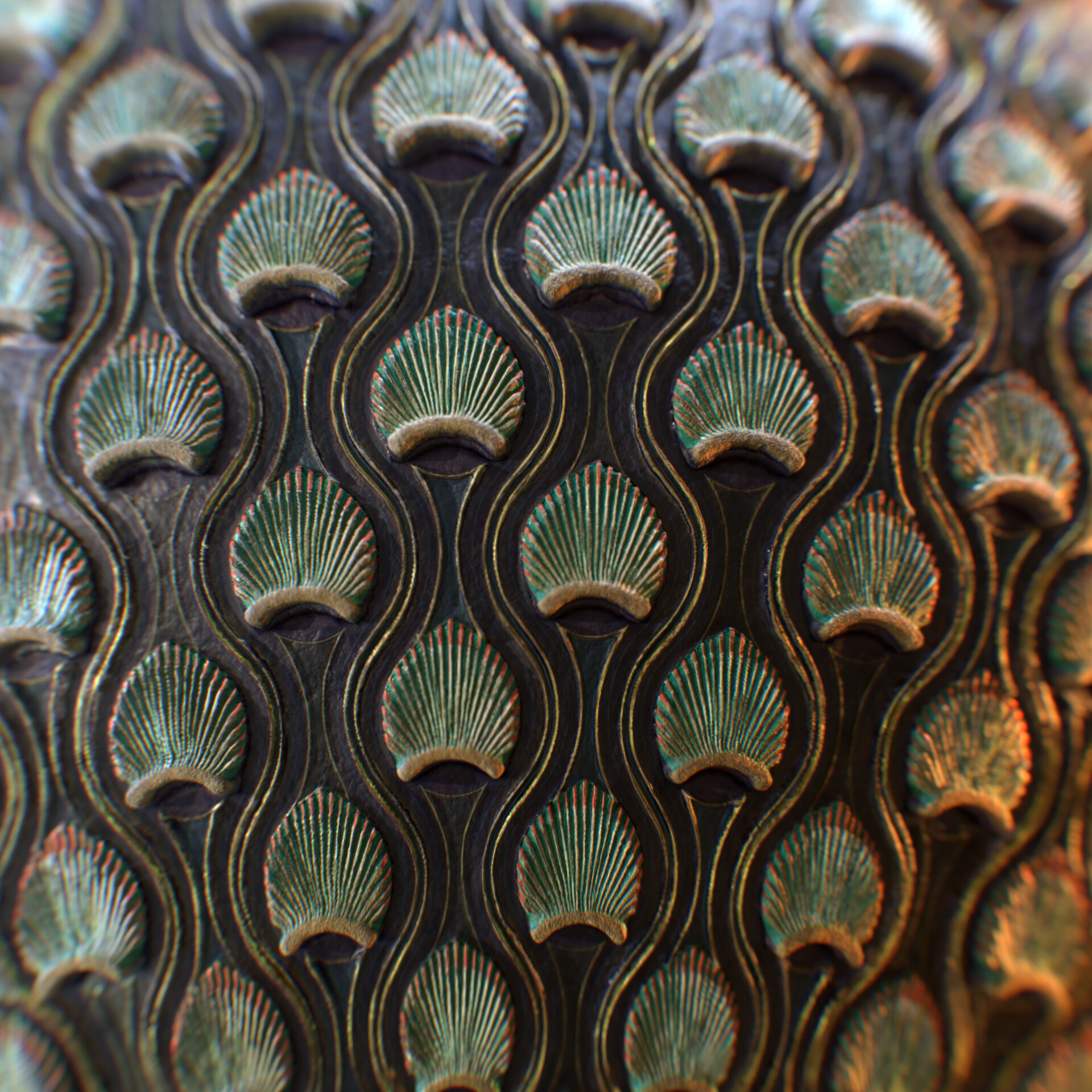 ArtStation - Ceramic Floral Pattern Wall #02