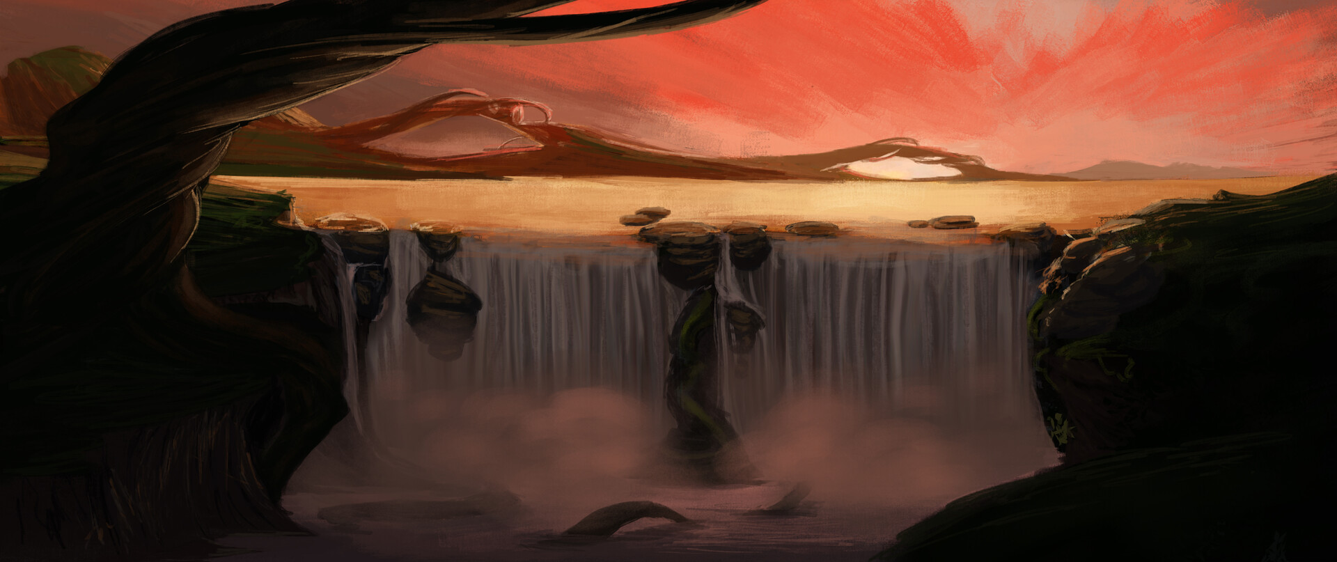 ArtStation - Giant Water Fall - concept mood