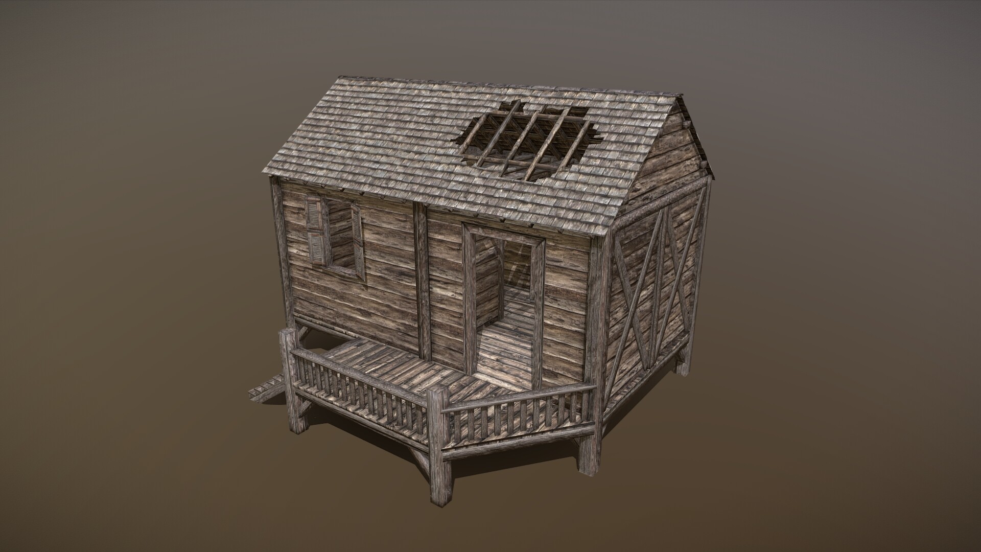 ArtStation - Old Wooden Shack