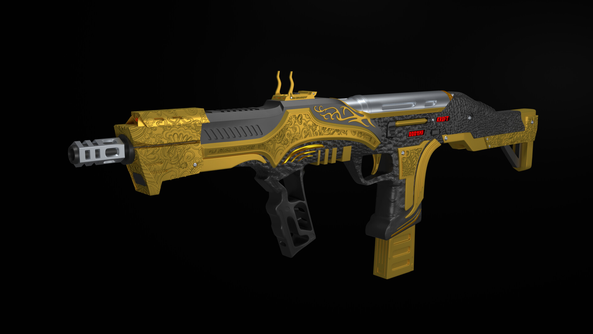 ArtStation - Dark submachine gun